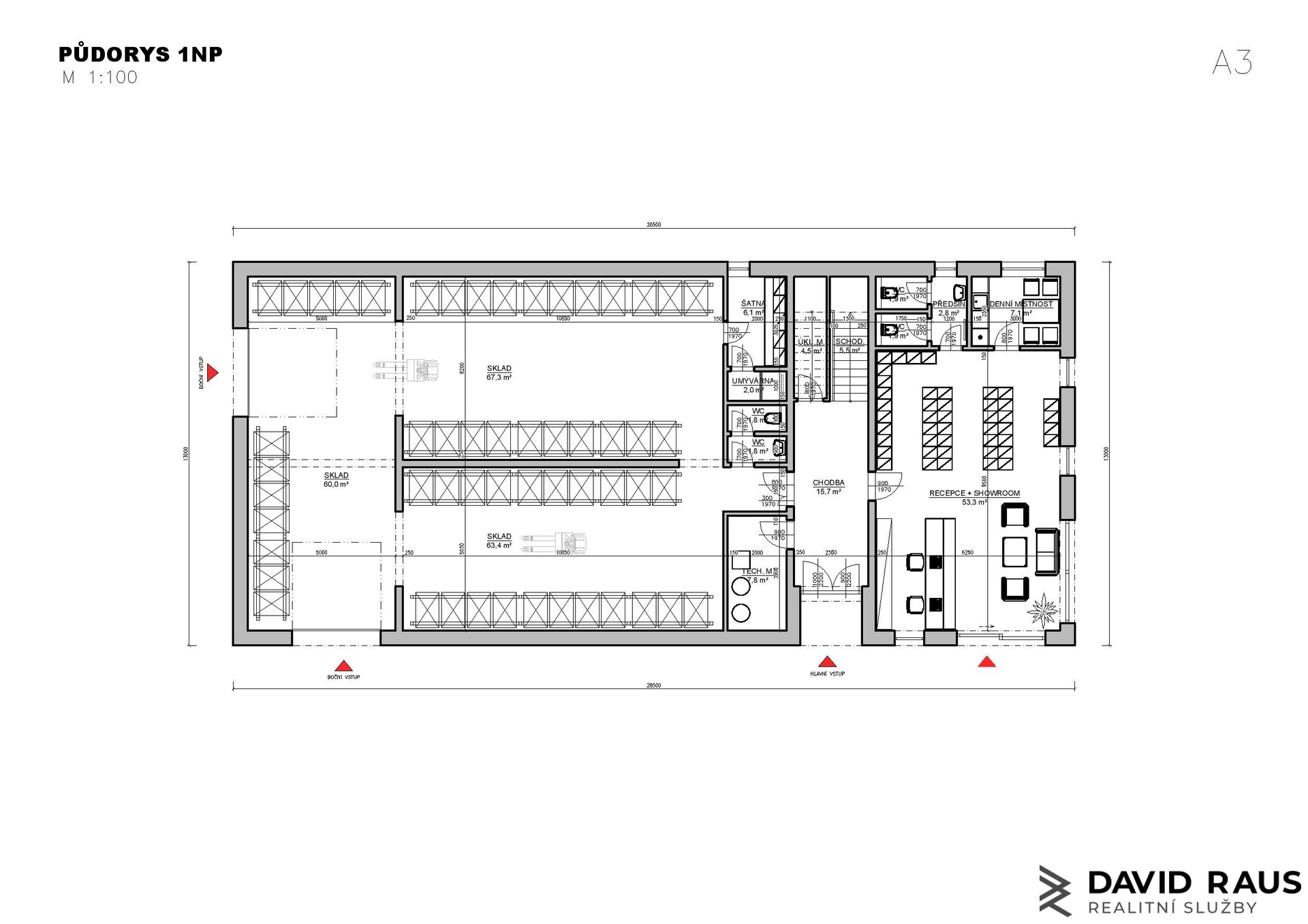 Prodej projektu administrativní budovy (711 m² ) včetně stavebního pozemku 1011 m², Troubsko